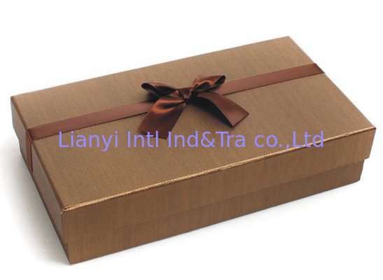 Customized size rigid paper gift box with ribbon and the bowknot supplier